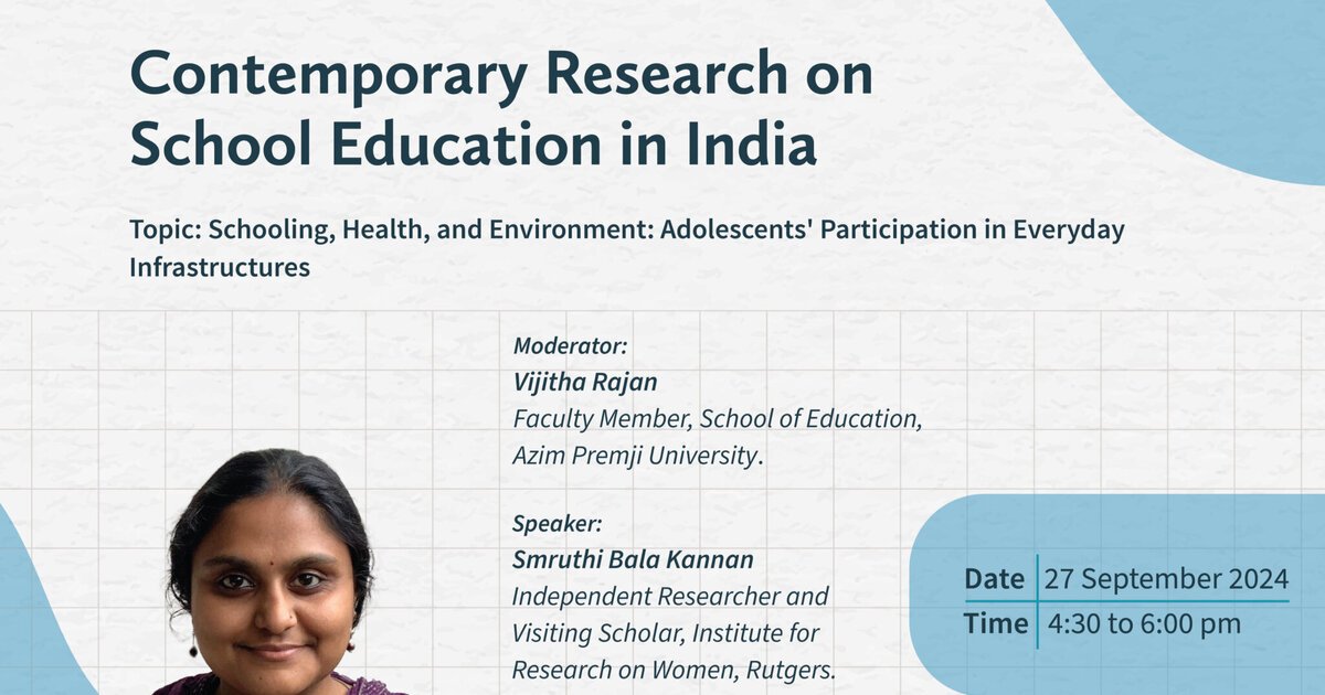 Contemporary Research on School Education in India - Azim Premji University