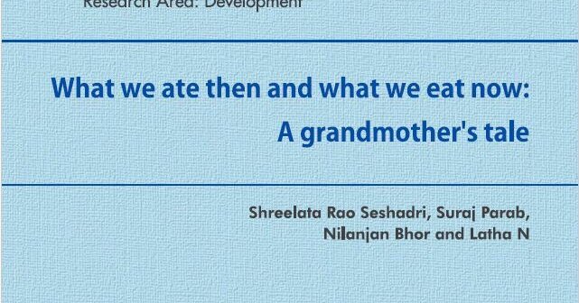 What we ate then and what we eat now : a grandmother’s tale - Azim ...
